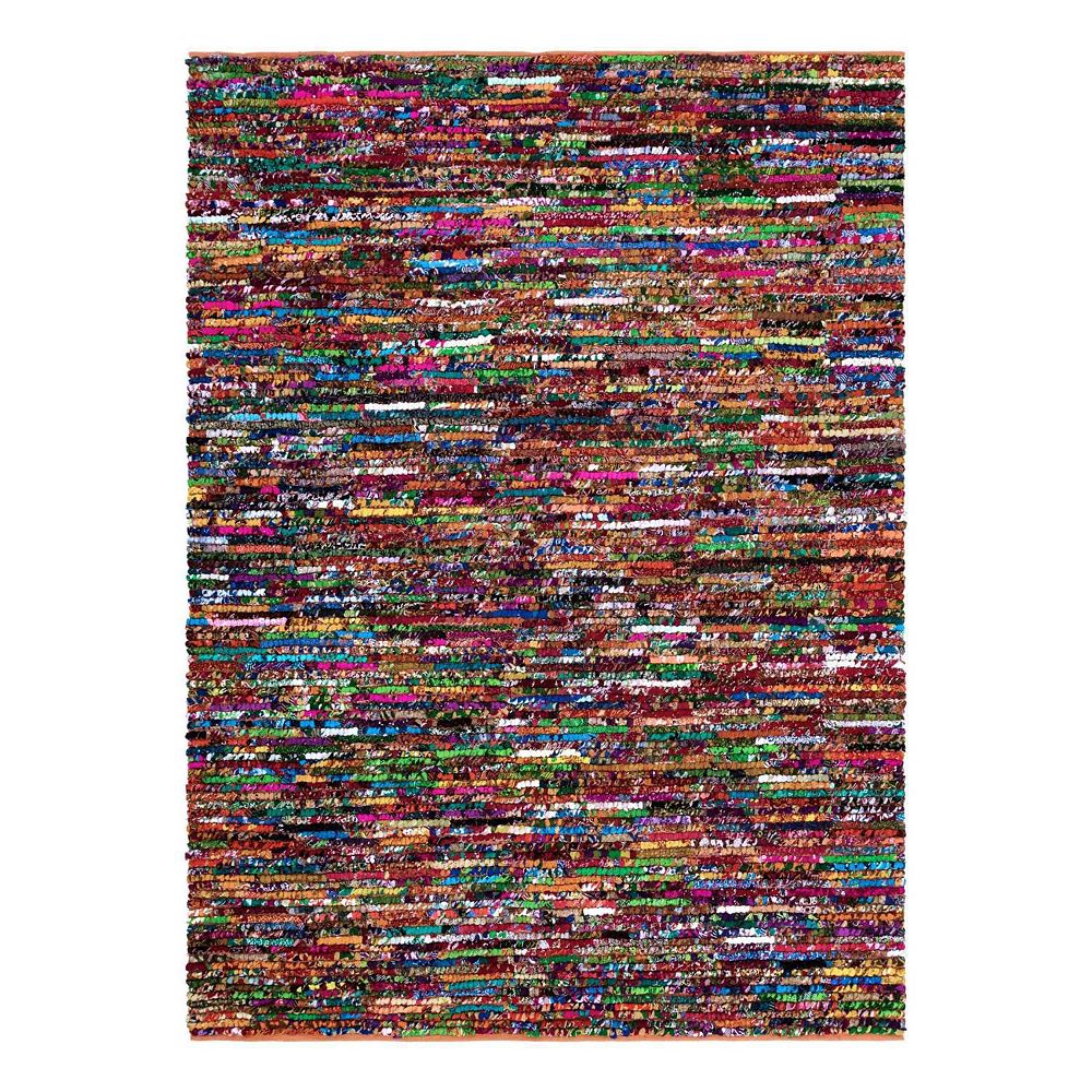 Unique Loom Multi-Striped Braided Chindi Rug