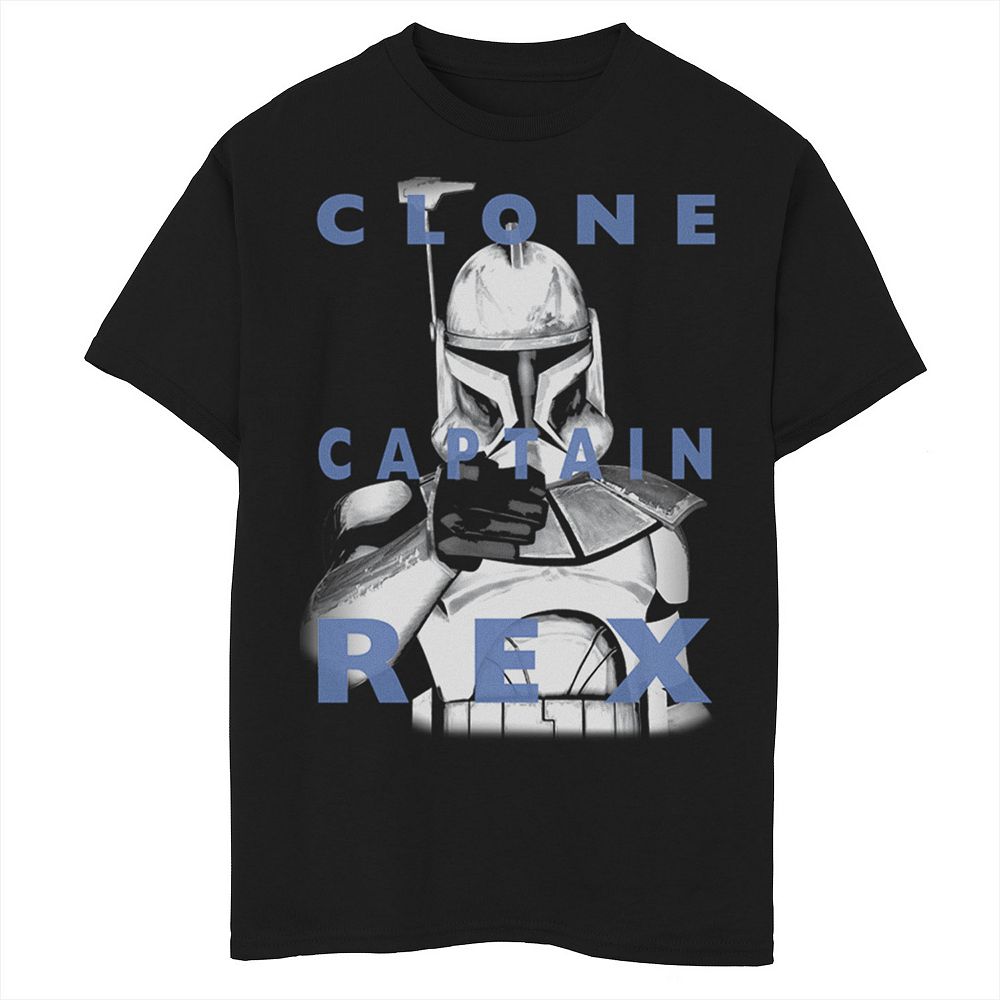 Boys 6-20 Star Wars: Clone Wars Clone Captain Rex Text Overlay Graphic Tee