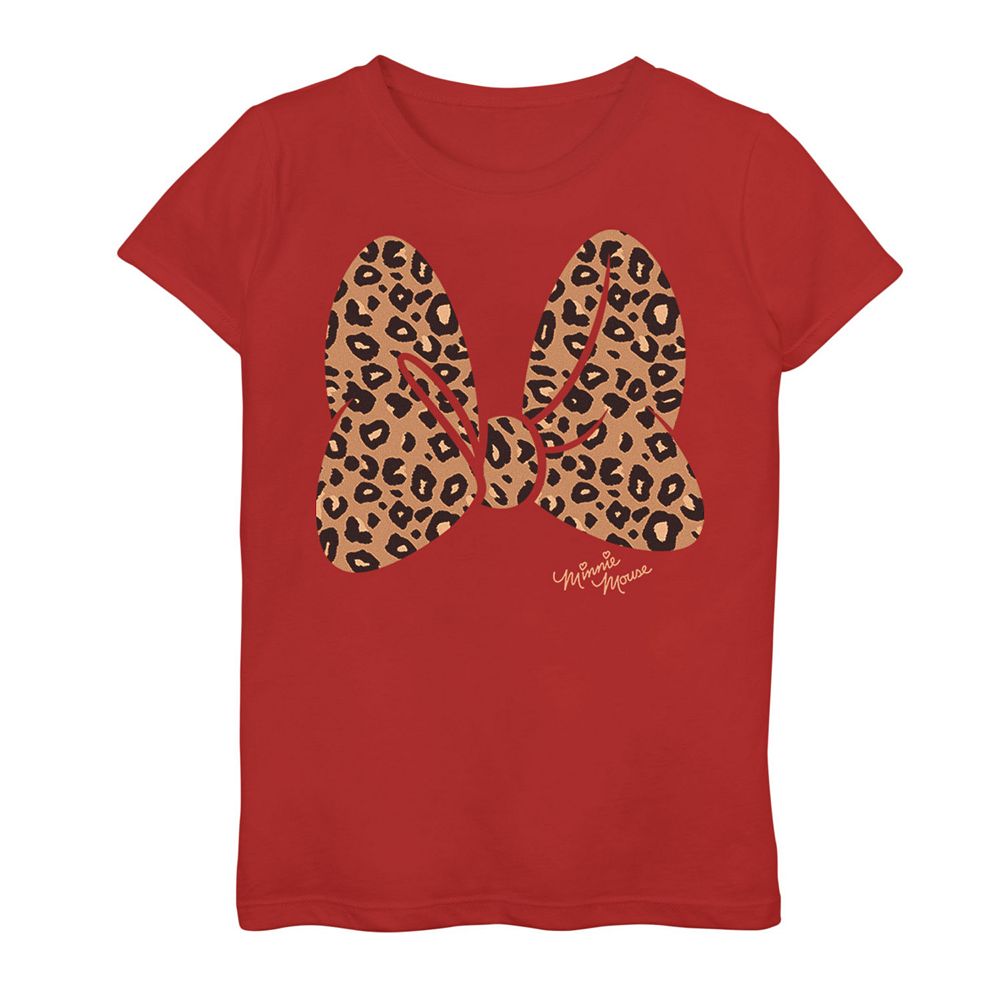 Disney's Minnie Mouse Girls 7-16 Leopard Print Bow Graphic Tee