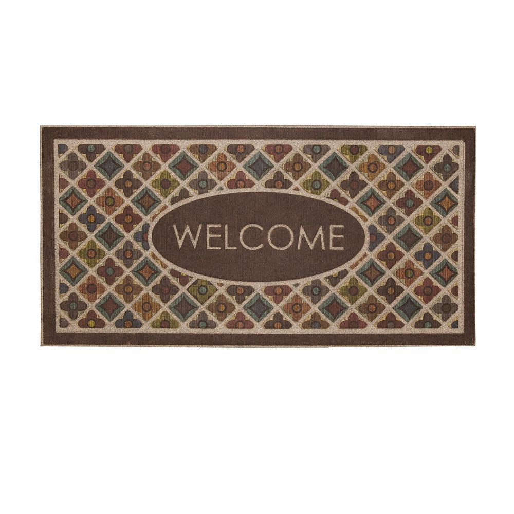 Mohawk® Home Flowery Tiles "Welcome" Oversize Doormat - 24" x 48"