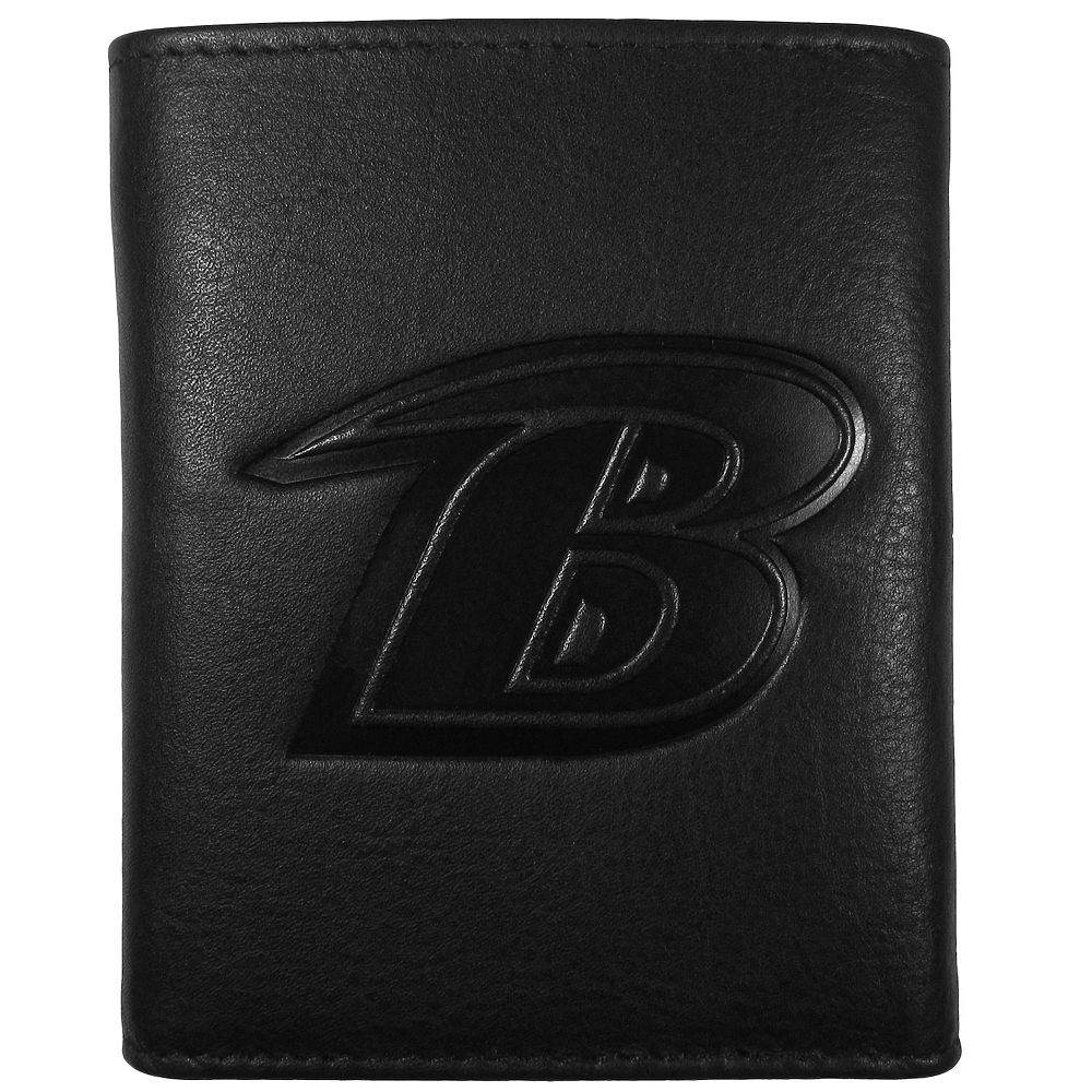 Men's Baltimore Ravens Embossed Leather Tri-Fold Wallet
