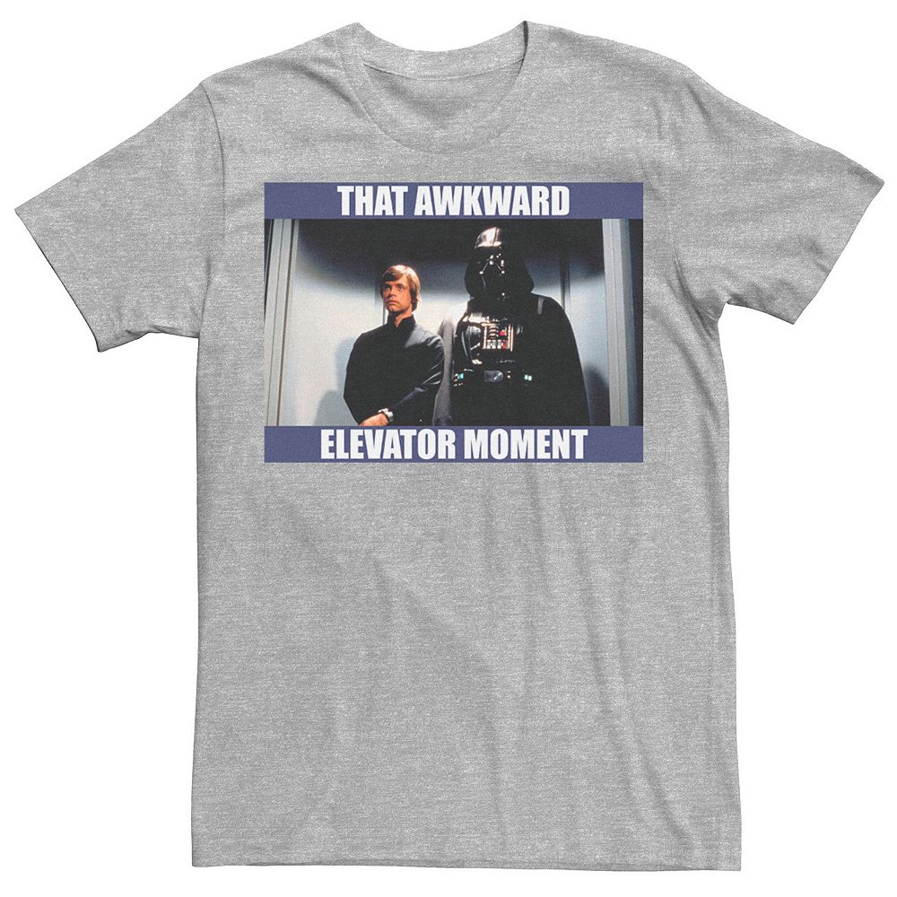 Men's Star Wars Darth Vader & Luke That Awkward Elevator Moment Tee