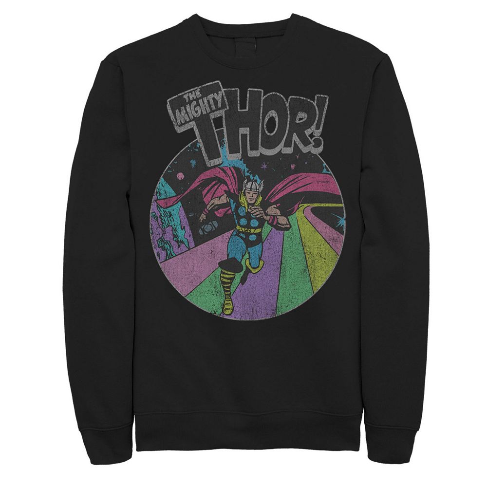 Men's Marvel Avengers The Mighty Thor Distressed Retro Portrait Sweatshirt
