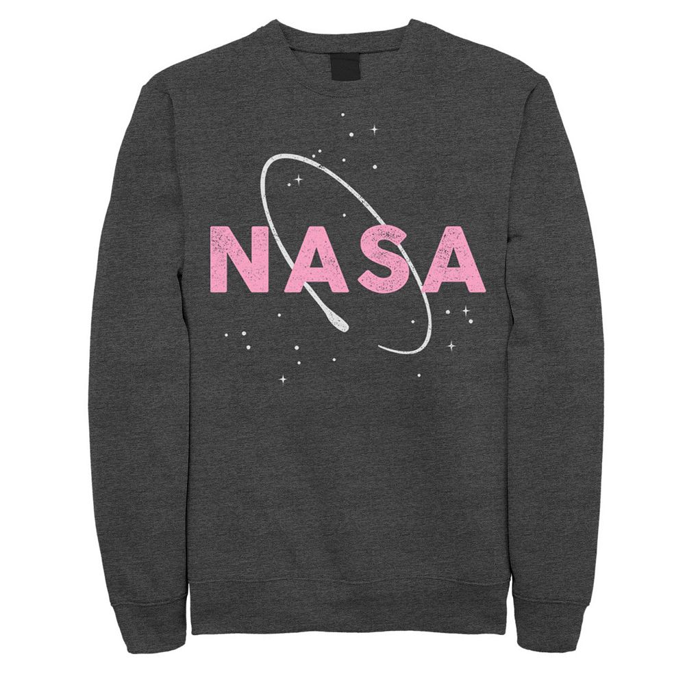 Men's NASA Pink Logo With White Space Ring Sweatshirt