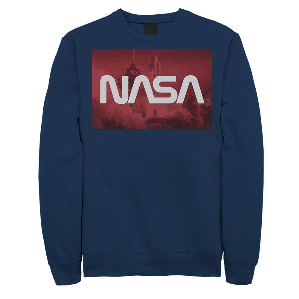 Men's NASA Space Shuttle Blast Off Text Over Lay Sweatshirt