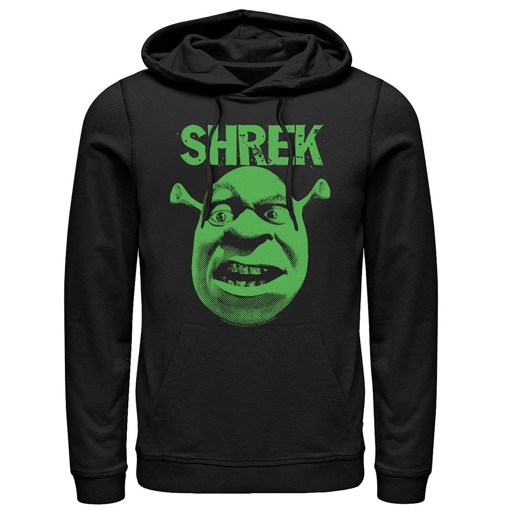 Men's Shrek Grumpy Green Comic Art Face Hoodie