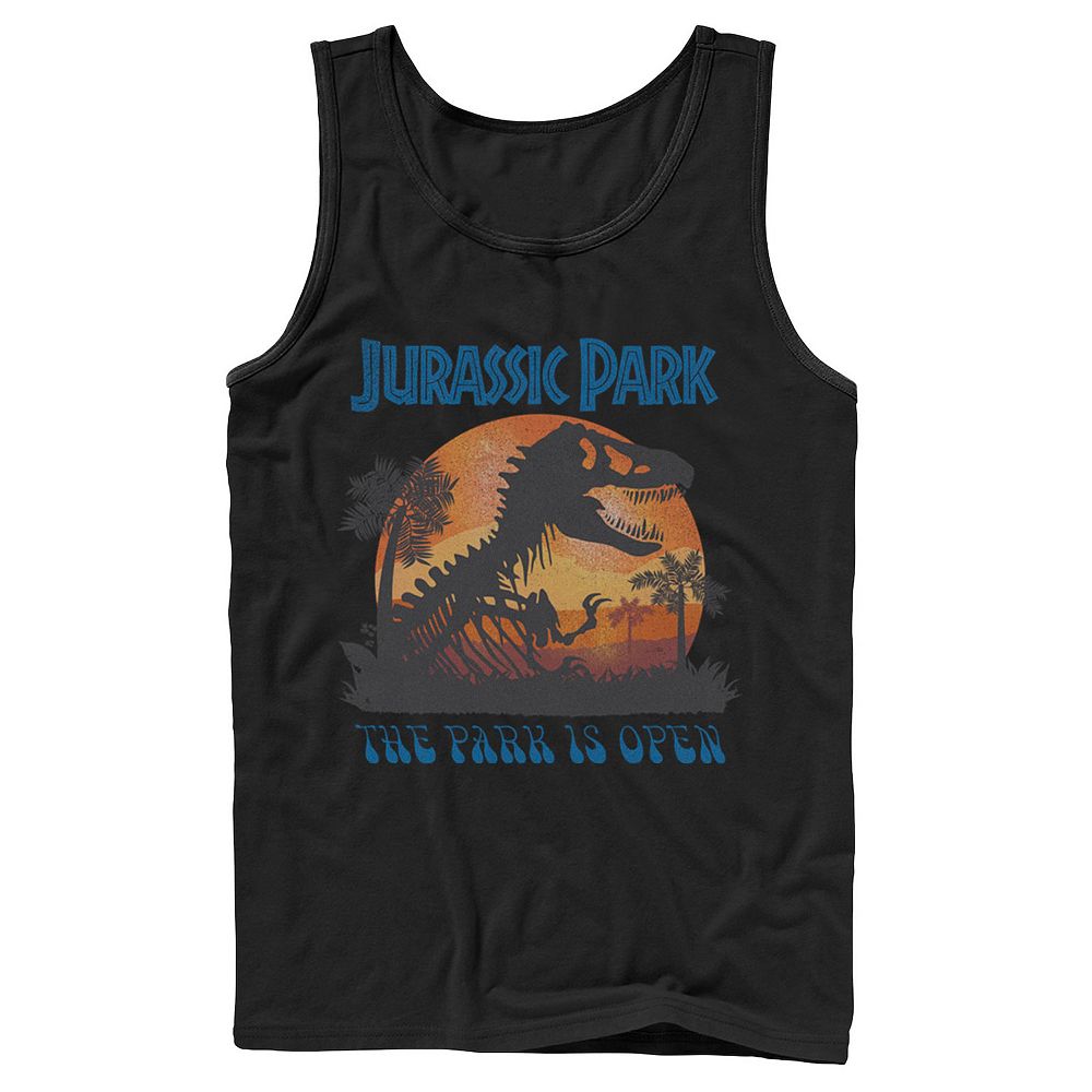 Men's Jurassic Park T Rex Sunset Portrait Tank Top
