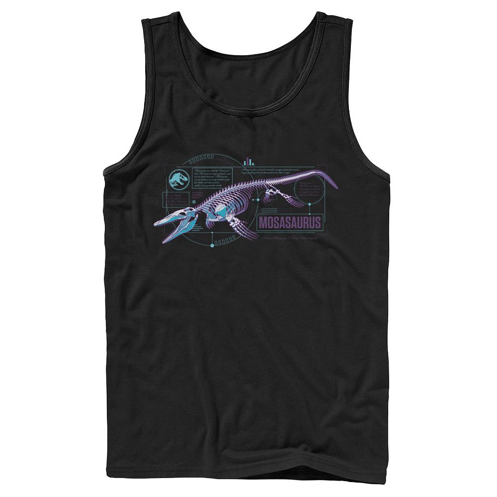Men's Jurassic World Mosasaurus Skeleton X Ray Tank Top