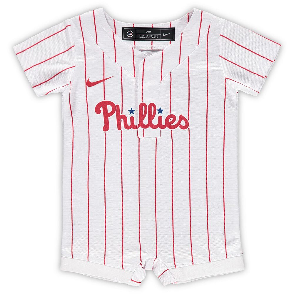 Newborn & Infant Nike White Philadelphia Phillies Official Jersey Romper