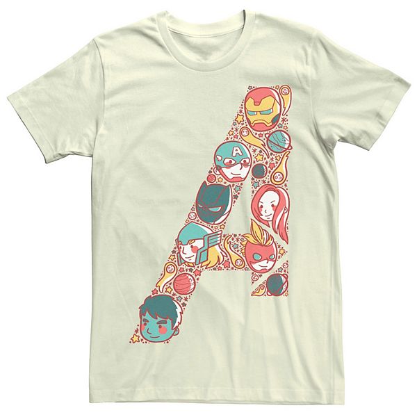 Men's Marvel Avenger Cartoon Hero Logo Fill Tee