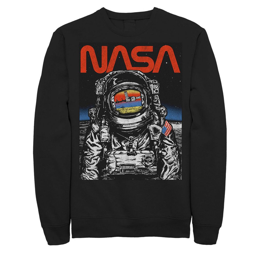 Men's NASA Astronaut Moon Reflection Vintage Retro Sweatshirt
