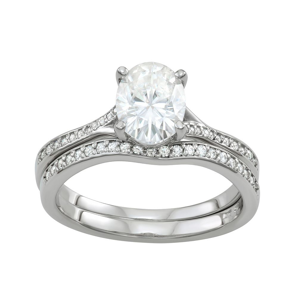 Charles & Colvard 14k White Gold 2 3/8 Carat T.W. Oval Lab-Created ...