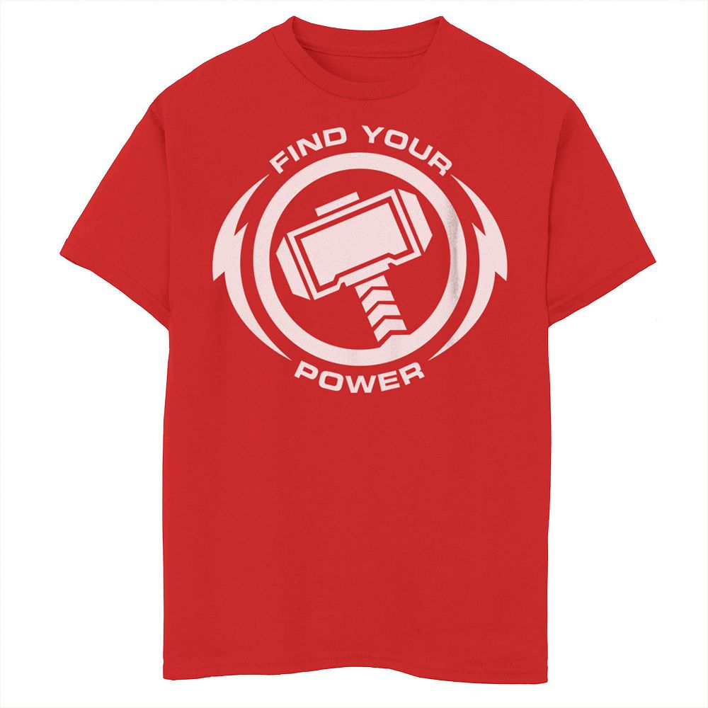 Boys 8-20 Marvel Thor Find Your Power Yellow Logo Graphic Tee