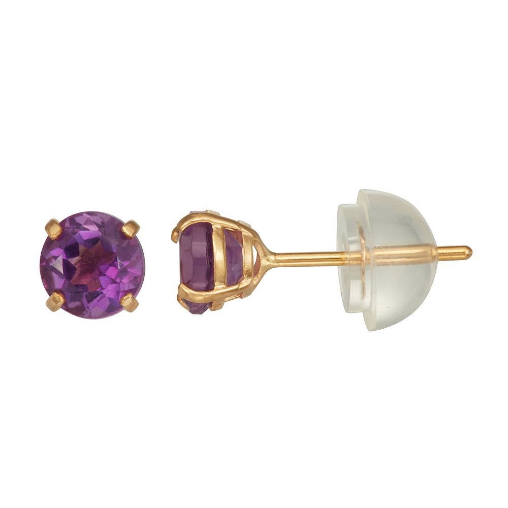 Junior Jewels Kids 14k Gold Gemstone Stud Earrings
