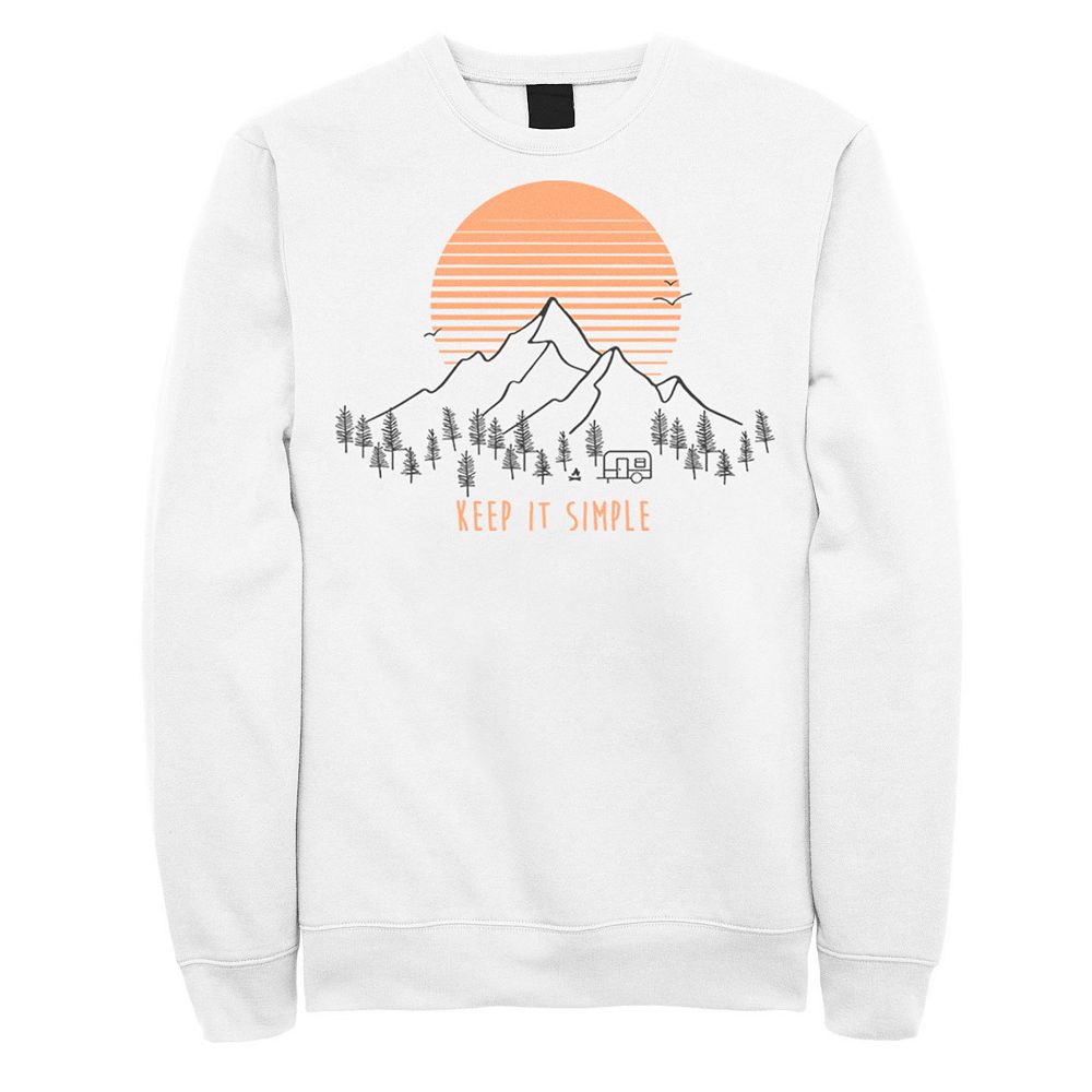 Juniors' Keep It Simple Snowy Mountain Sunset Sketch Fleece Sweatshirt