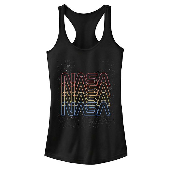 Juniors' NASA Neon Space Logo Color Fade Tank Top