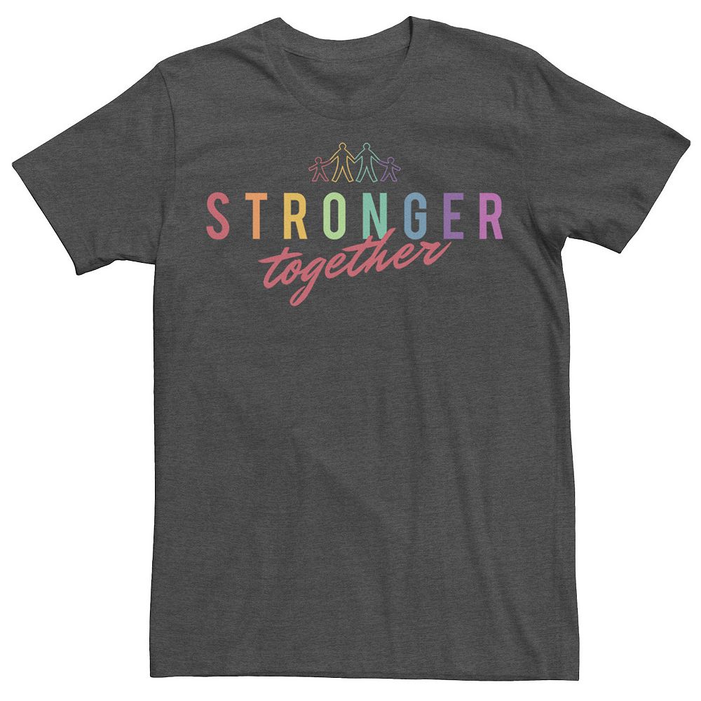 Adult Stronger Together Rainbow Text Pride Tee