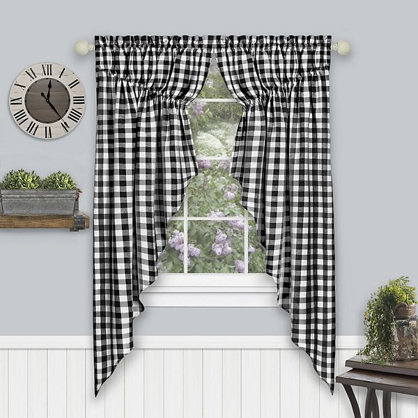 Achim 2-pack Buffalo Check Gathered Swag Window Curtain Set
