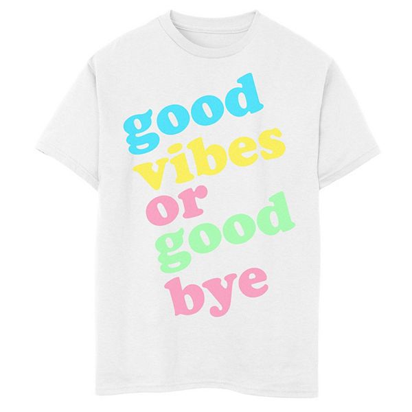 Boys 8-20 Good Vibes Or Good Bye Multi-color Graphic Tee