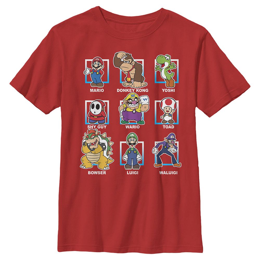 Boys 6-20 Nintendo Super Mario Classic Characters Group Shot Graphic Tee