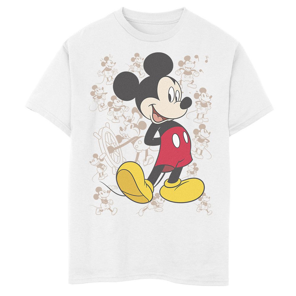 Disney's Mickey Mouse Boys 6-20 Many Mickeys Background Graphic Tee