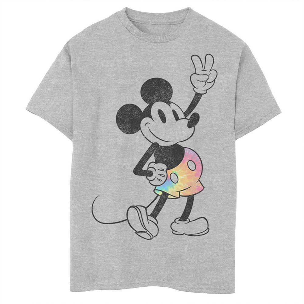 Disney's Mickey Mouse Boys 6-20 Peace Sign Rainbow Short Graphic Tee