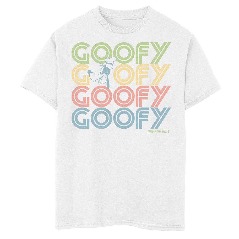 Disney's Goofy Boys 8-20 Head Portrait Name Stack Graphic Tee