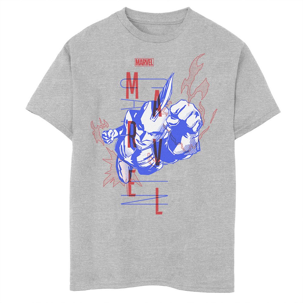Boys 8-20 Marvel Captain Marvel Flying Sketch Bold Poster Graphic Tee