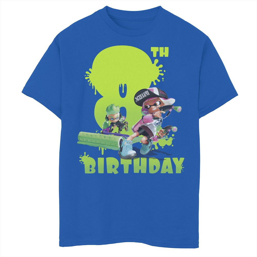 Boys 6-20 Nintendo Splatoon Inkling 8th Birthday Green Splatter ...