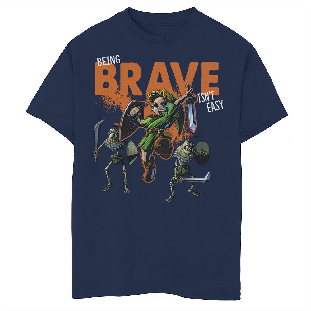 Boys 8-20 Zelda Link Being Brave Isn't Easy Action Shot Graphic Tee