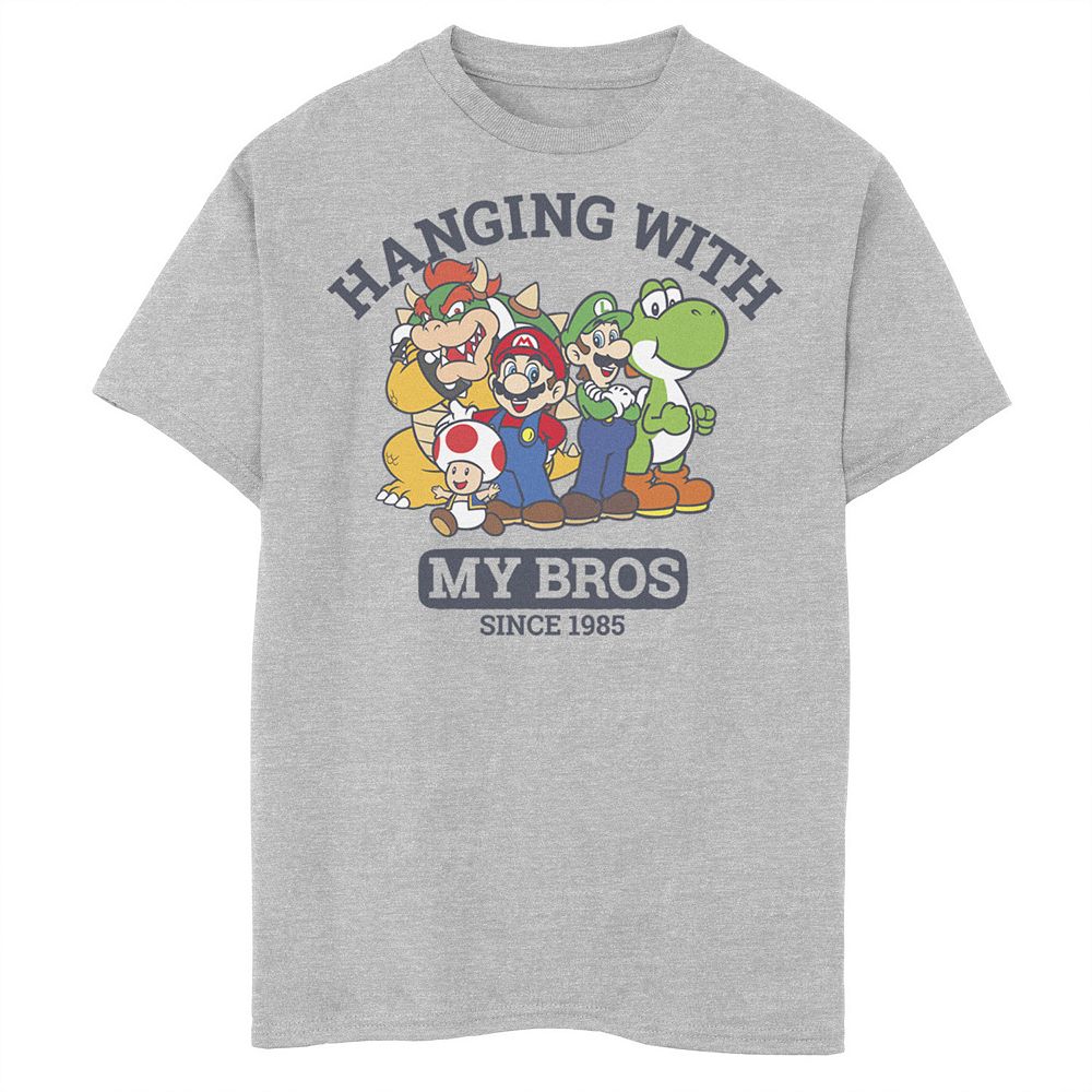 Boys 8-20 Nintendo Super Mario Hanging With My Bros Since 1985 Group ...