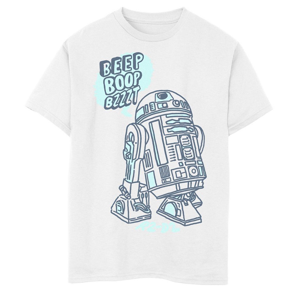 Boys 8-20 Star Wars R2-D2 Beep Boop Bzzzt Cartoon Portrait Graphic Tee