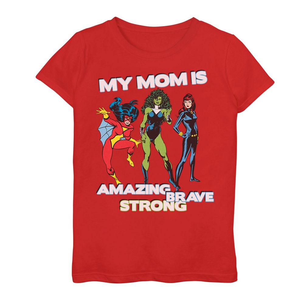 Girls 7-16 Marvel Mother's Day Amazing Brave Strong Graphic Tee