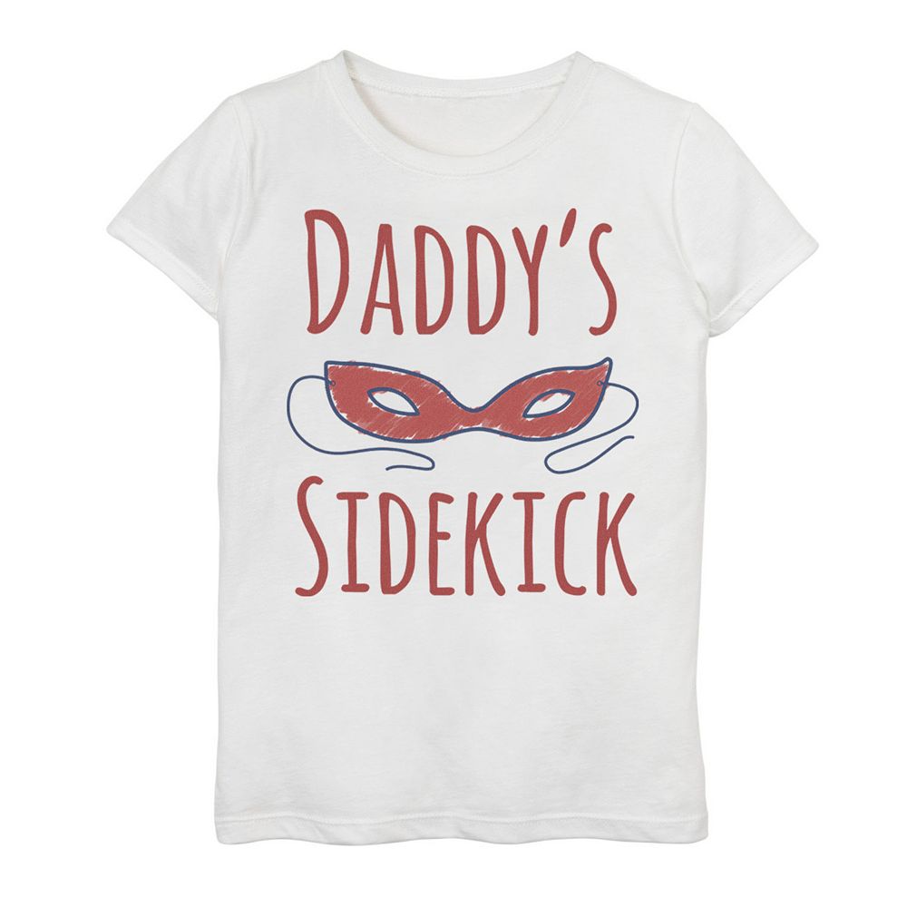 Girls 7-16 Daddy's Masked Super Sidekick Kid's Father's Day Graphic Tee