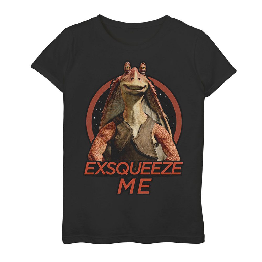 Girls 7-16 Star Wars Jar Jar Binks Exsqueeze Me Z1 Graphic Tee