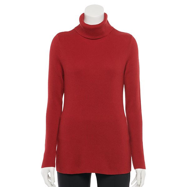 Womens Croft And Barrow® Ribbed Turtleneck Sweater