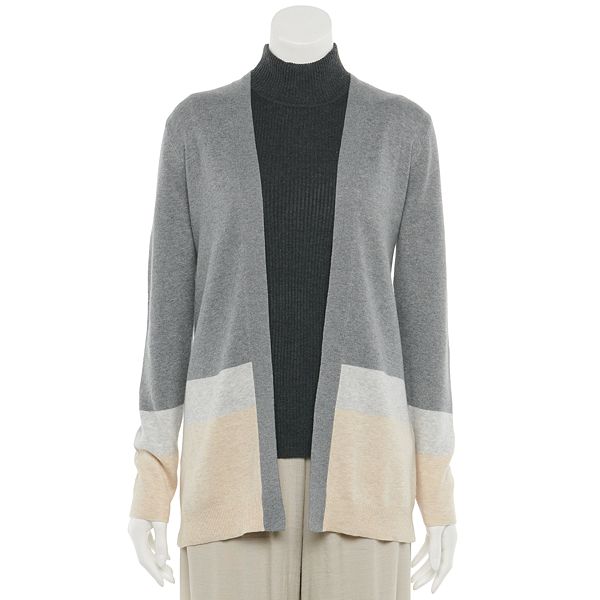 Petite Croft & Barrow® Open-Front Cardigan