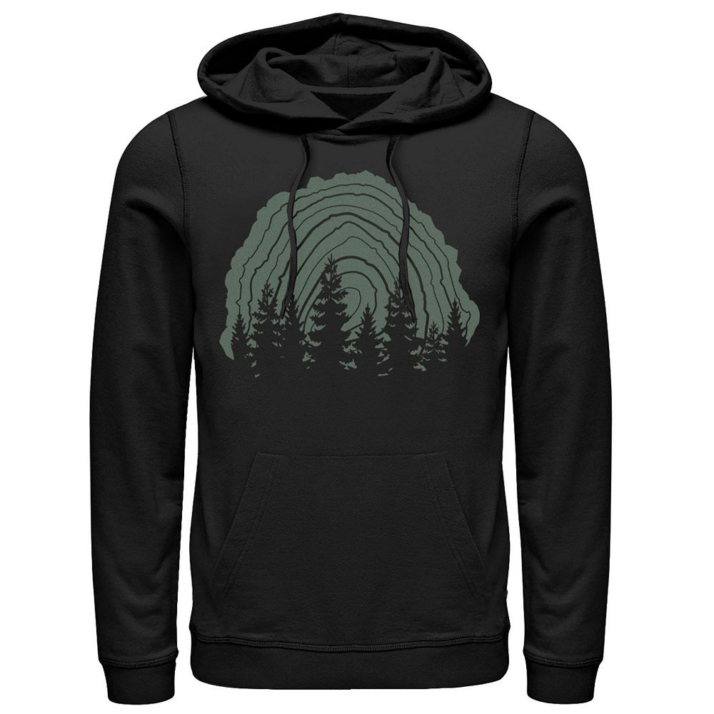 Men's Wood Stump Tree Line Silhouette Hoodie