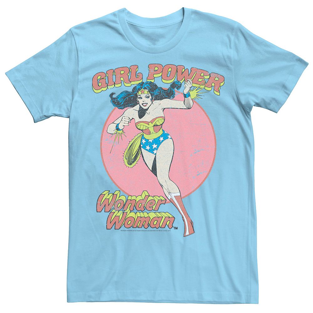 Men's DC Comics Wonder Woman Running "Girl Power" Text Poster Tee