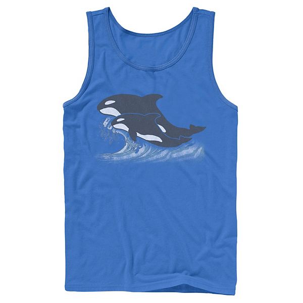 Men's Earth Day Orca Ocean Jump Tank Top