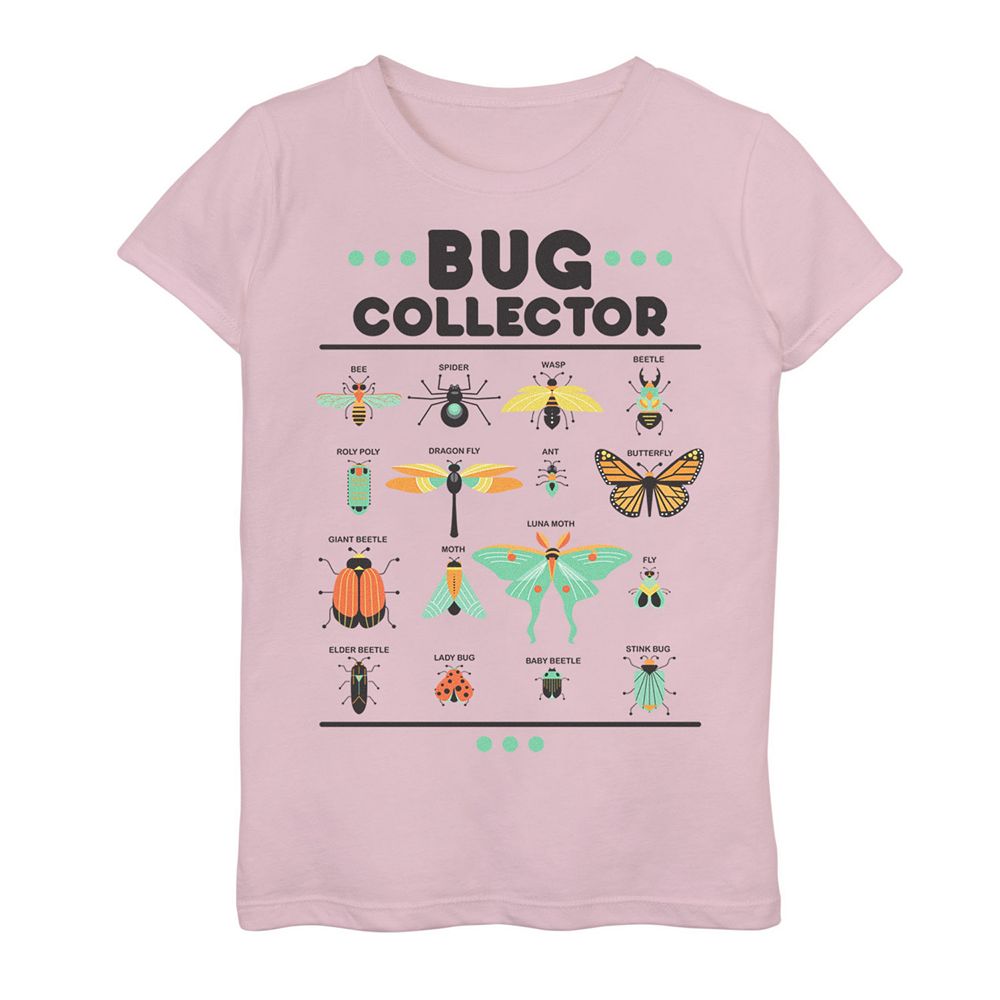 Girls 7-16 Bug Collector Rows Of Bugs Labeled Graphic Tee
