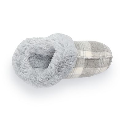 LC Lauren Conrad Women's Faux Fur Plaid Clog Slippers