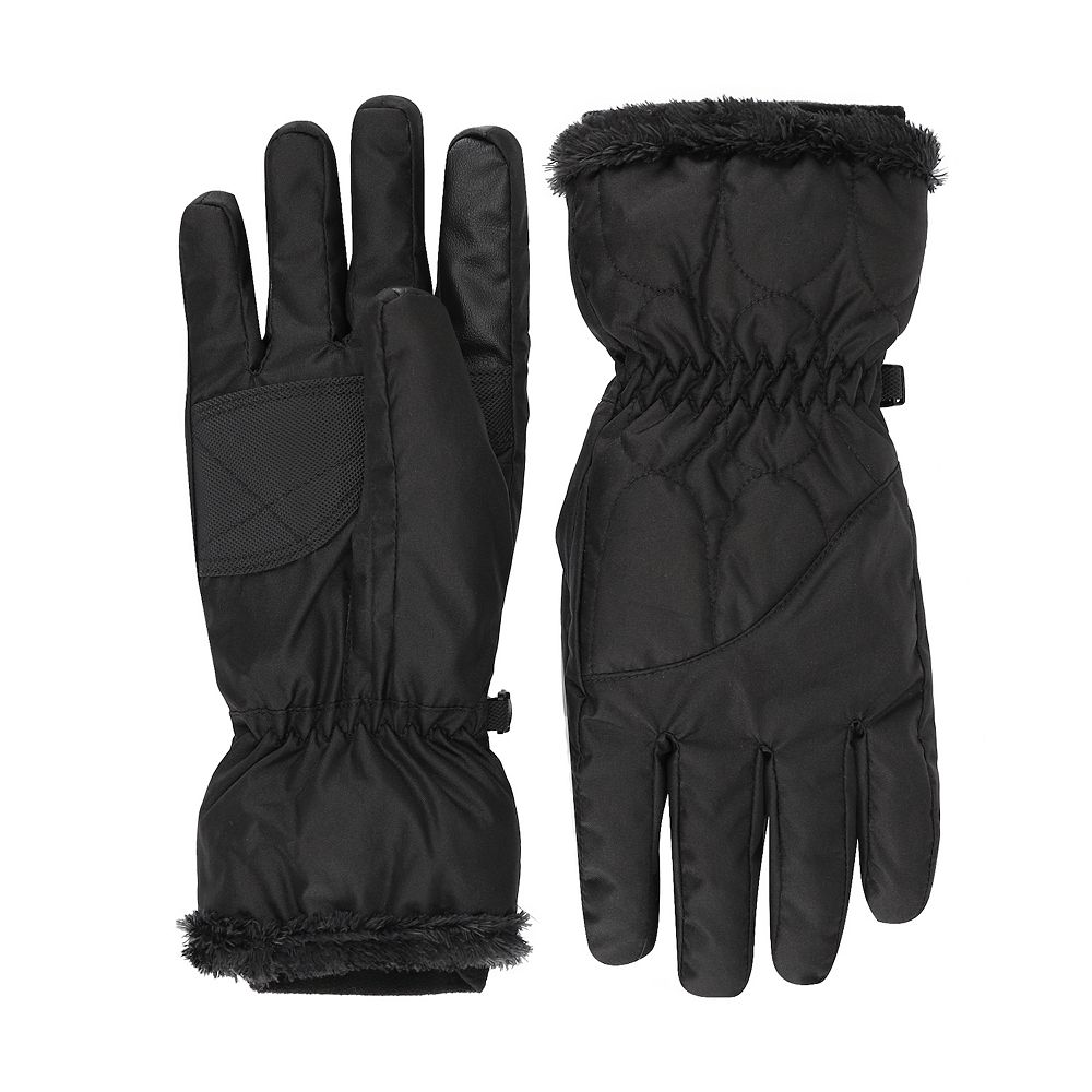 Women's isotoner Insulated Waterproof Ski Gloves with Sherpa Trim
