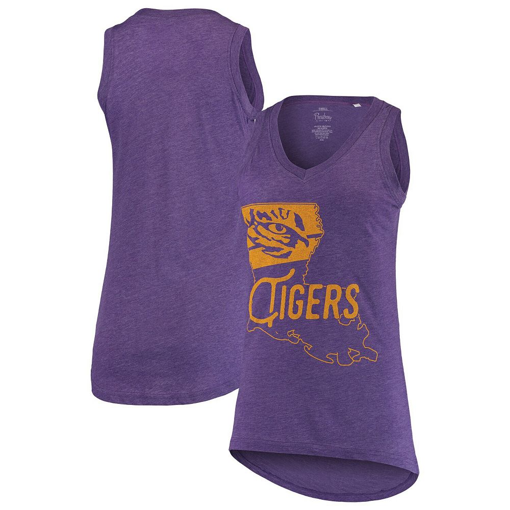 Women's Pressbox Purple LSU Tigers Ferris Melange V-Neck Tank Top