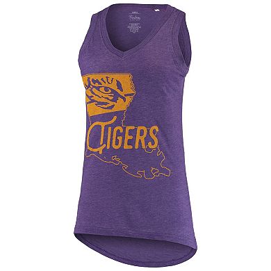 Women's Pressbox Purple LSU Tigers Ferris Melange V-Neck Tank Top