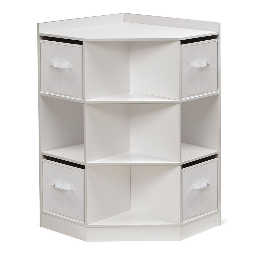 Badger Basket Corner Cubby Storage Unit with Four Reversible Baskets