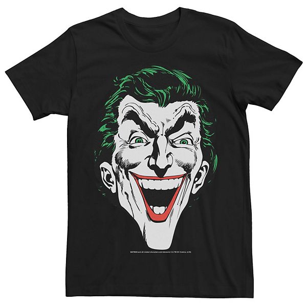 Men's Batman Joker Retro Laugh Head Shot Tee
