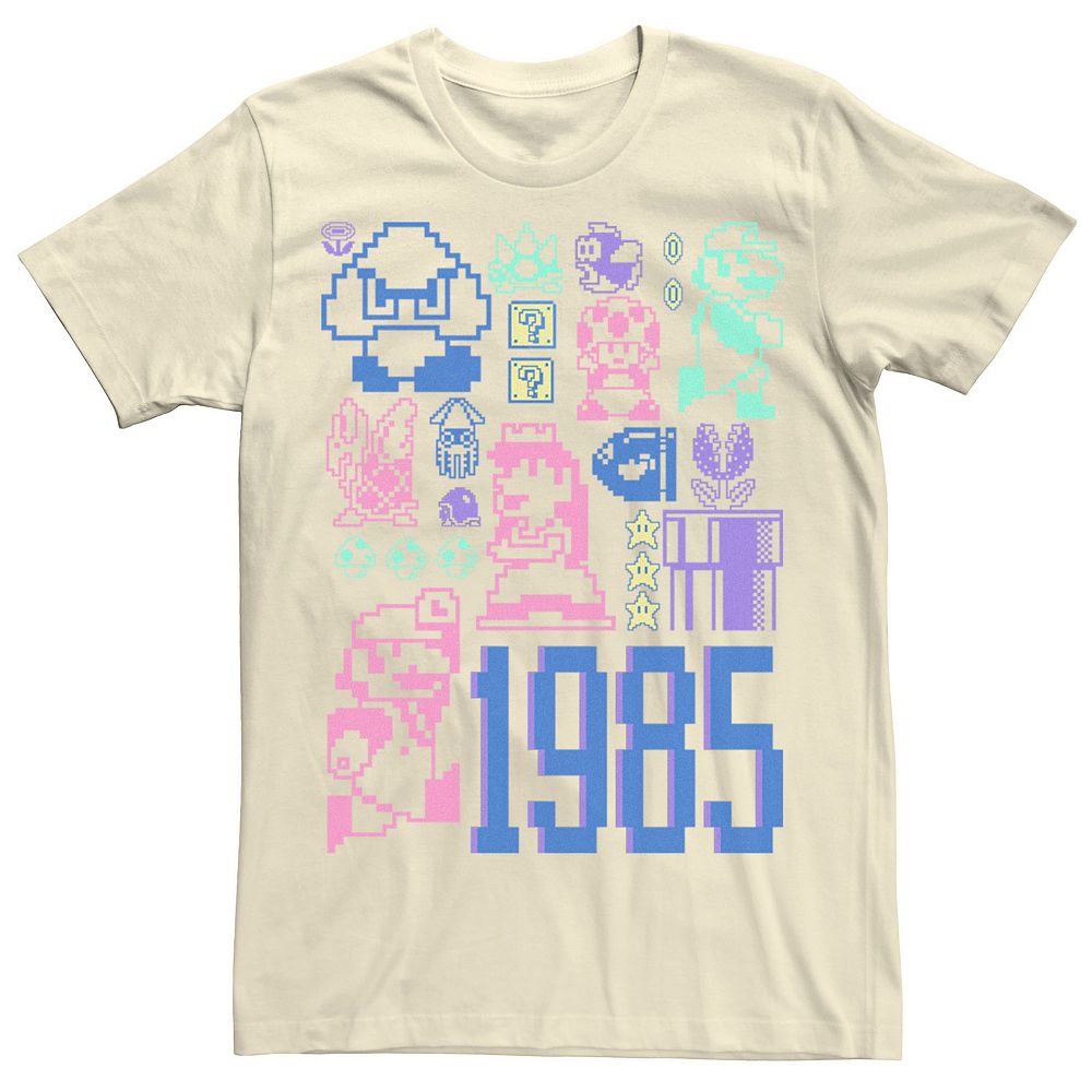 Men's Nintendo Super Mario Pastel Jumble Tee