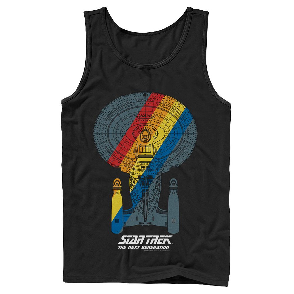 Men's Star Trek Next Generation Retro Rainbow Ship Tank Top