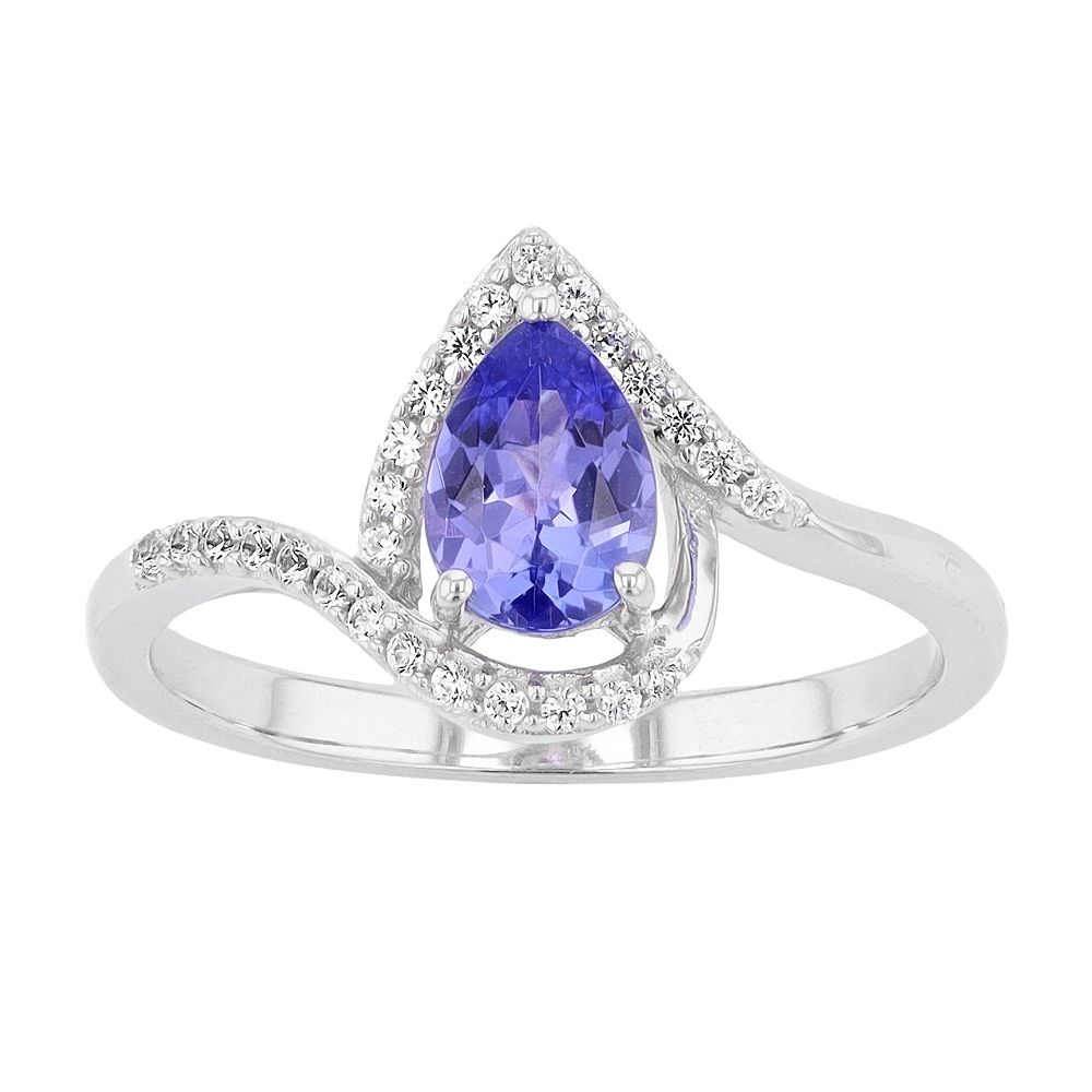 LeRose by Lexi and Rose Sterling Silver Tanzanite & Lab-Created White ...